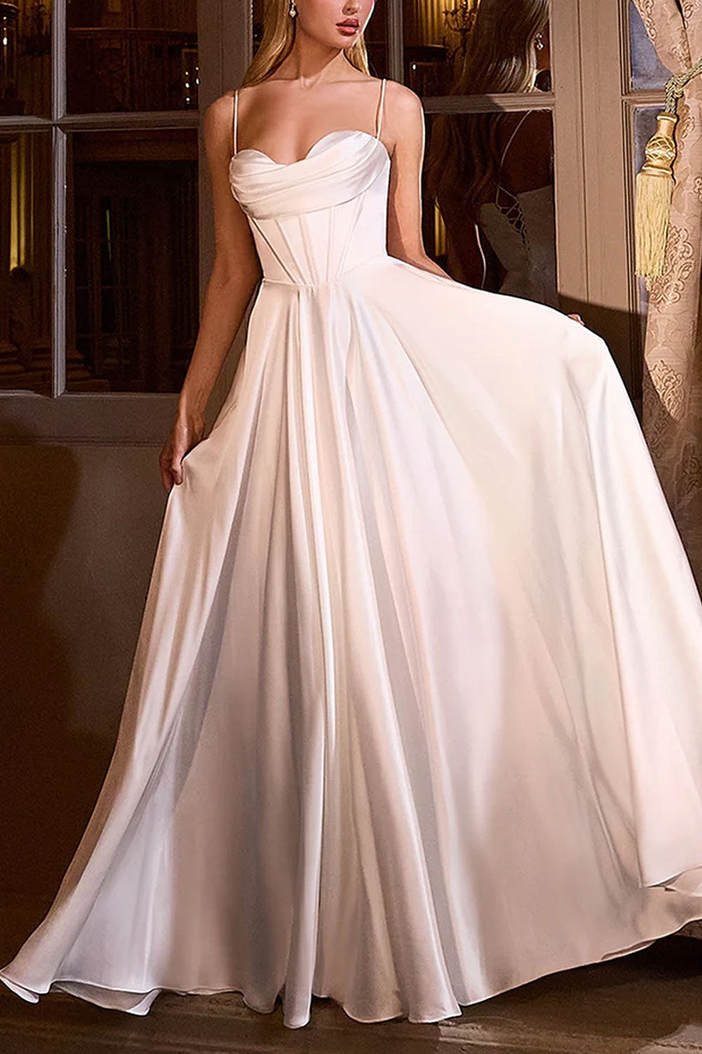 Mirisha Robe Maxi Satinée à Corset | Boudoir 1861