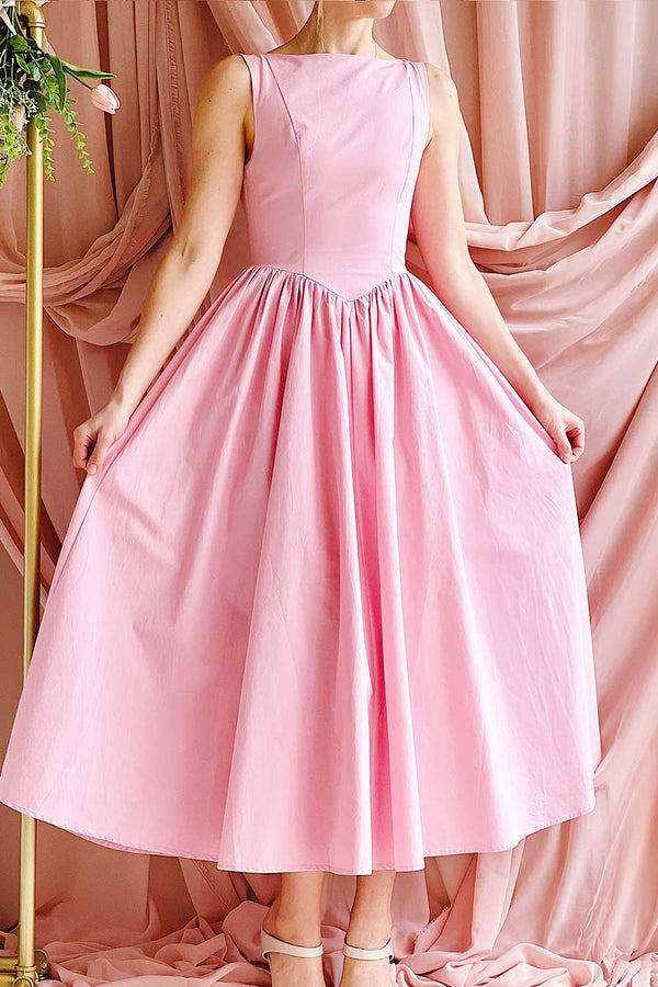 Yuma Pink Maxi Dress w/ Scooped Back | Boutique 1861