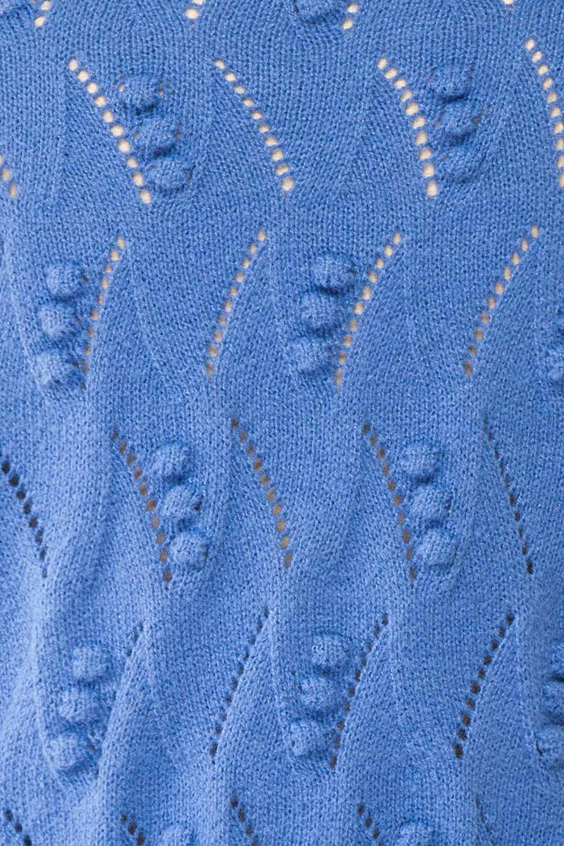 Alexis Blue Sweater w/ Pompoms | Boutique 1861