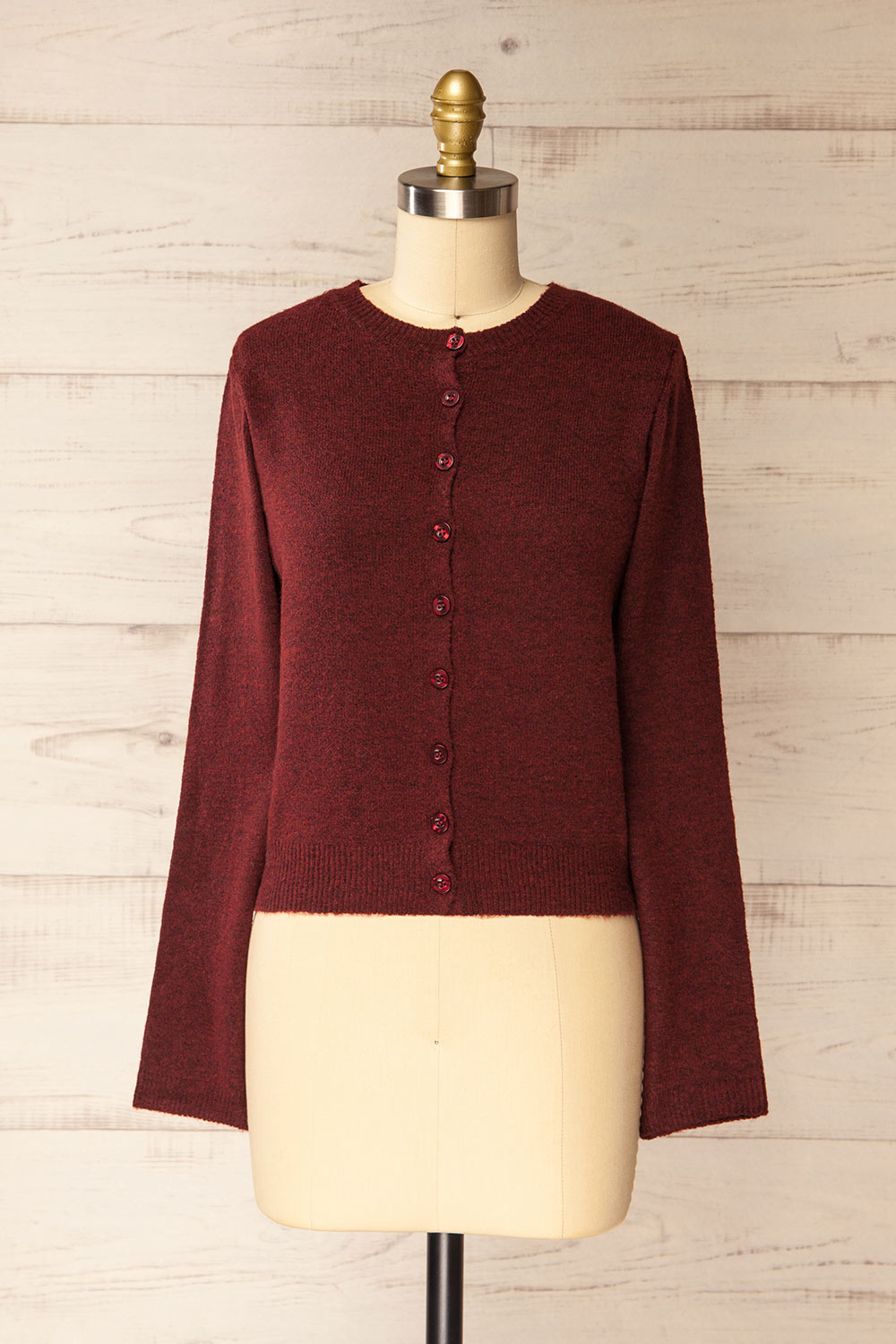 Andenes Burgundy Buttoned-Up Cardigan | La petite garçonne