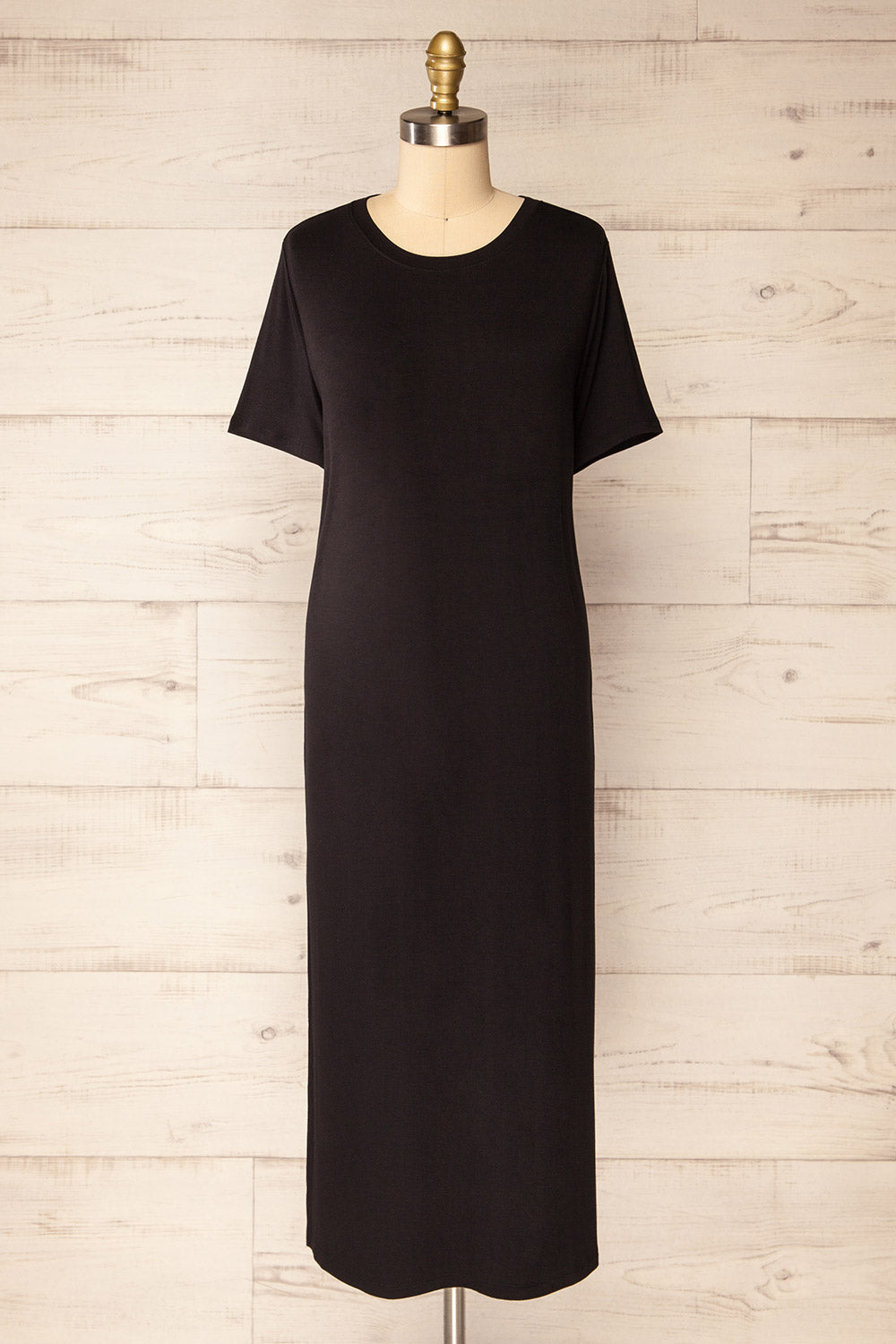 Bucarest Black Relaxed Fit Midi Dress | La petite garçonne