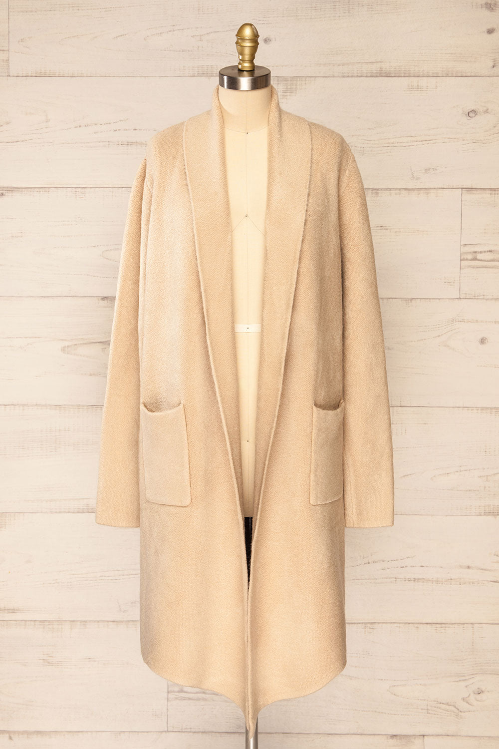 Colombo Beige Open-Front Coat | La petite garçonne