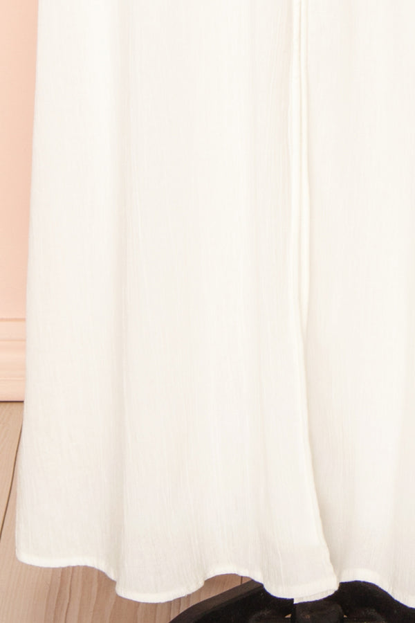 Corentine White Long-Sleeve Button-Down Maxi Dress | Boutique 1861