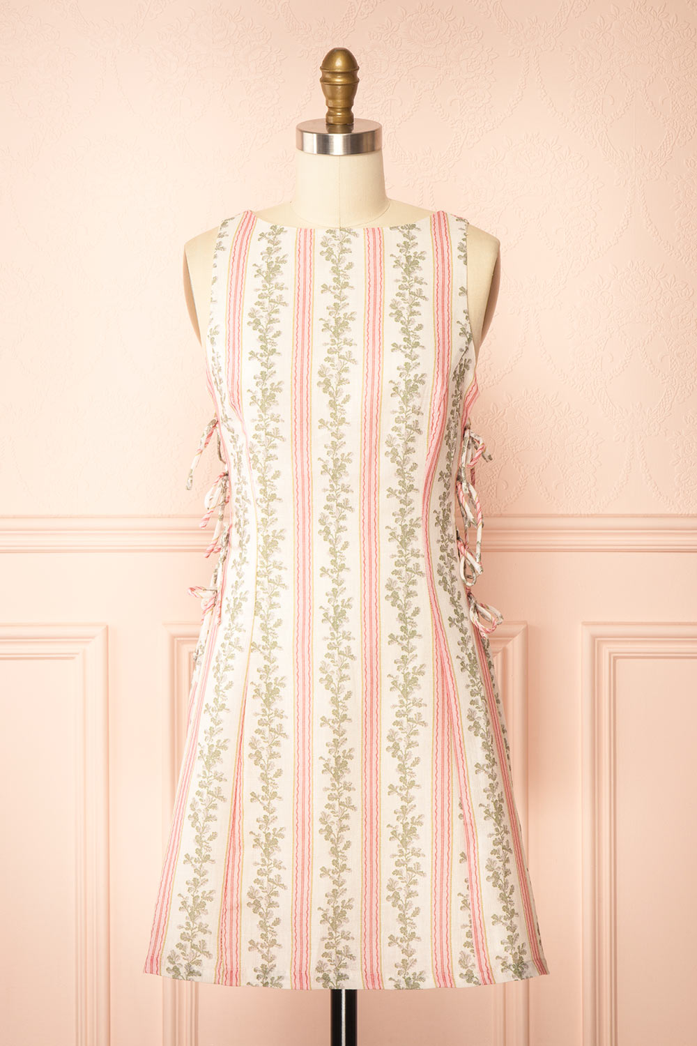 Eunice Short Patterned Dress with Bows | Boutique 1861