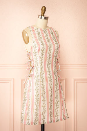 Eunice Short Patterned Dress with Bows | Boutique 1861