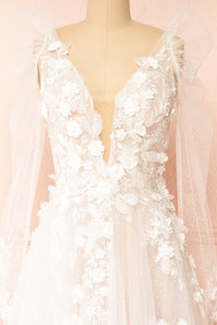 Geneva A-line Tulle Gown w/ Removable Sleeves | Boudoir 1861