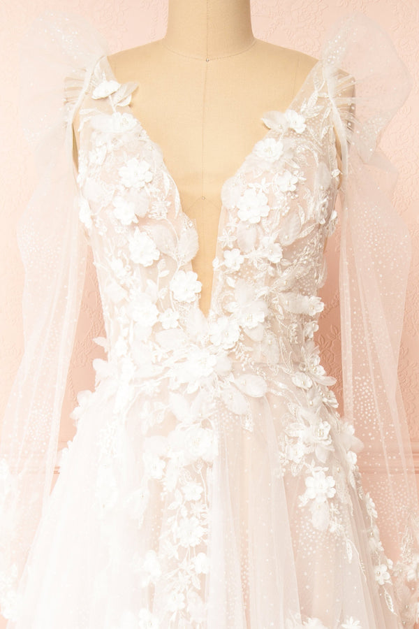 Geneva A-line Tulle Gown w/ Removable Sleeves | Boudoir 1861