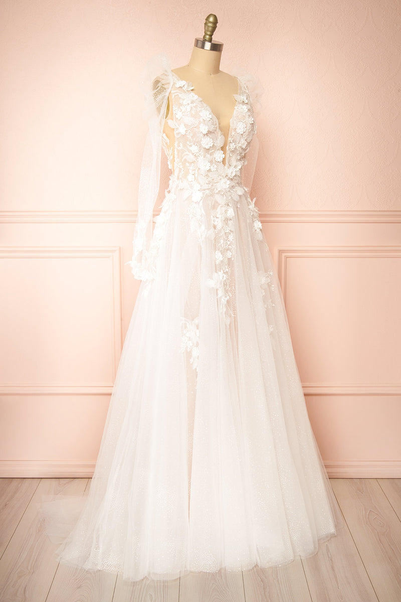 Geneva A-line Tulle Gown w/ Removable Sleeves | Boudoir 1861