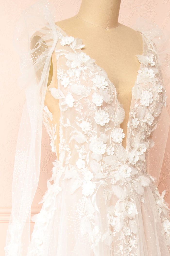 Geneva A-line Tulle Gown w/ Removable Sleeves | Boudoir 1861