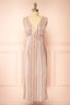 Gloriane Pleated Beige Multi-Tone Dress w/ Slit | Boutique 1861