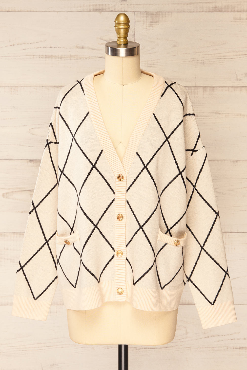 Helmsdale Diamond Pattern Cardigan | La petite garçonne