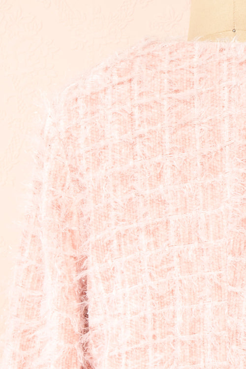 Josette Pink Tweed-Style Cropped Jacket | Boutique 1861