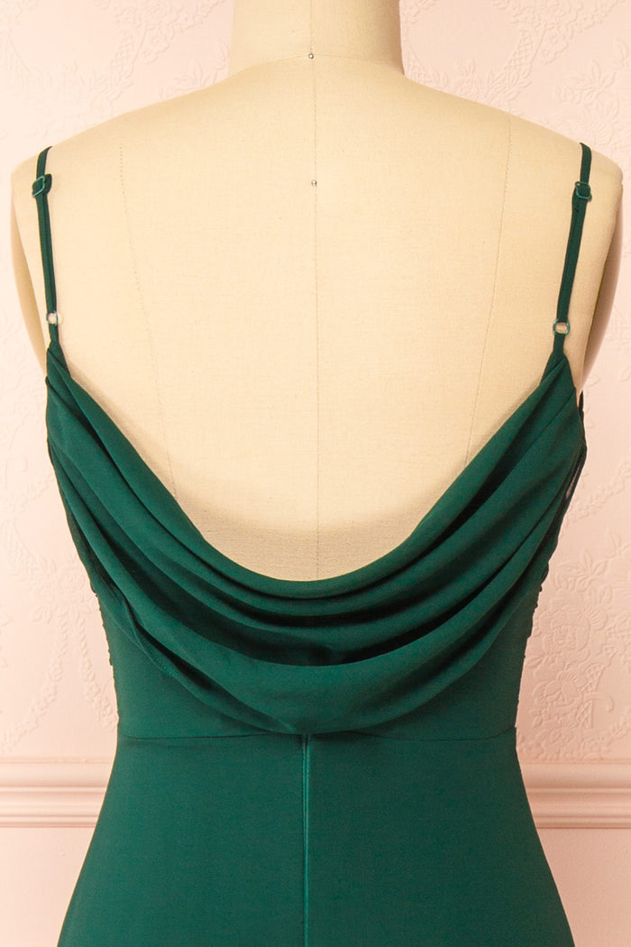 Kieran Green A-Line Maxi Dress w/ Lace | Boutique 1861