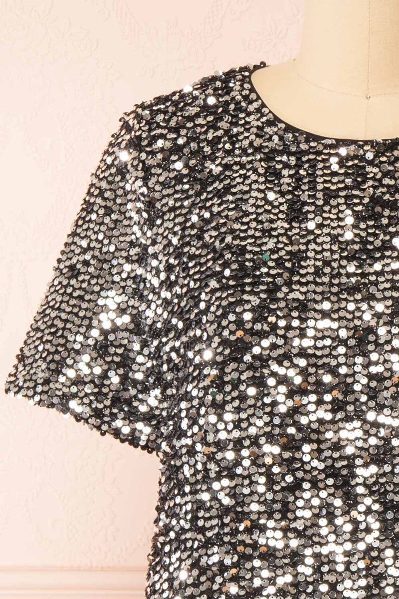 Kyomi Silver Short Sequin Dress | Boutique 1861