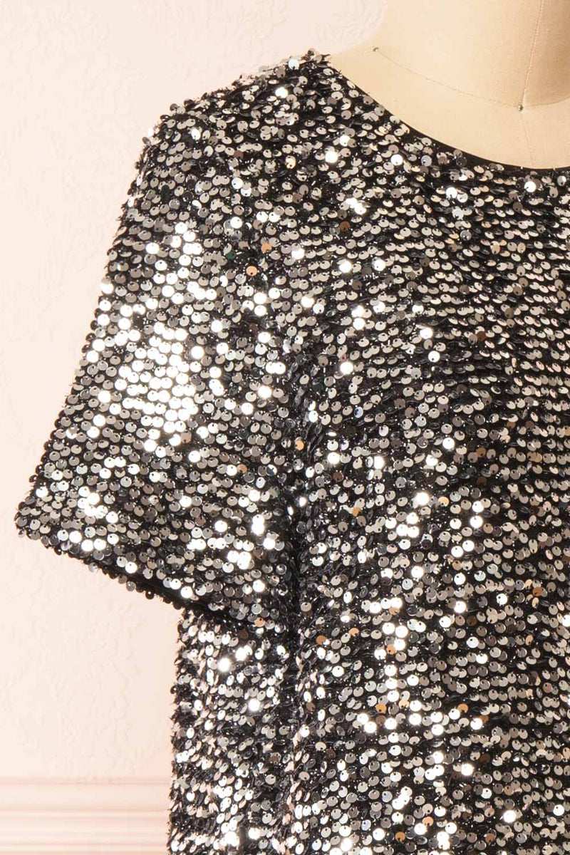 Kyomi Silver Short Sequin Dress | Boutique 1861