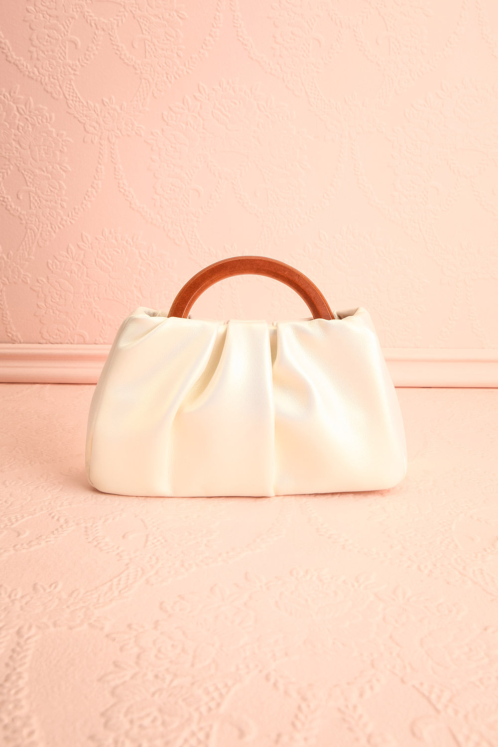 Lottie White Pearlescent Faux Leather Bag | Boutique 1861