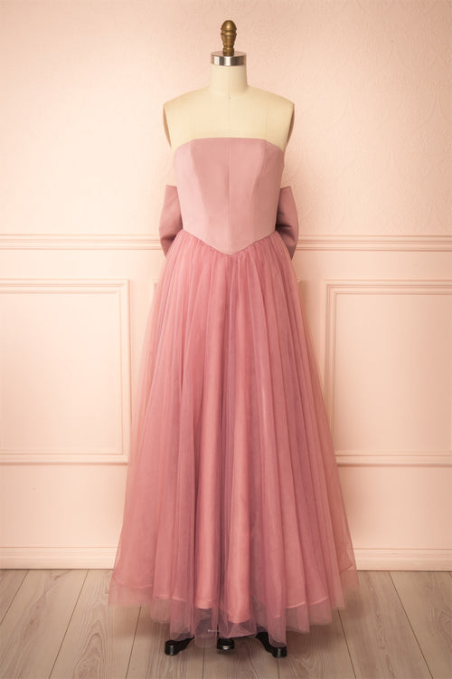 Makoto Pink Maxi Strapless A-Line Dress | Boutique 1861
