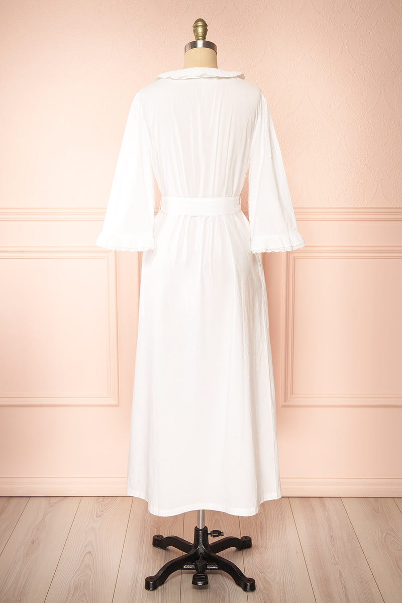 Matilda White Dressing Gown w/ Pockets | Boutique 1861