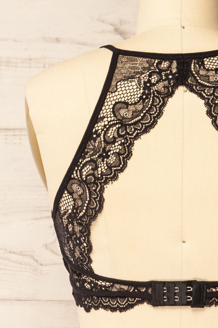 Maven Black Lace Halter Bralette | La petite garçonne