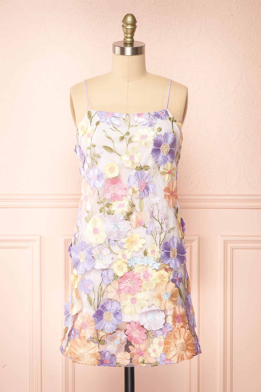 Ovidia Pastel Floral Short Halter Dress | Boutique 1861