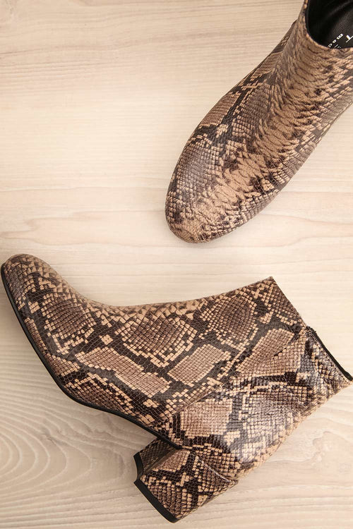 Shilo Python Patterned Ankle Boots with Heel | La Petite Garçonne