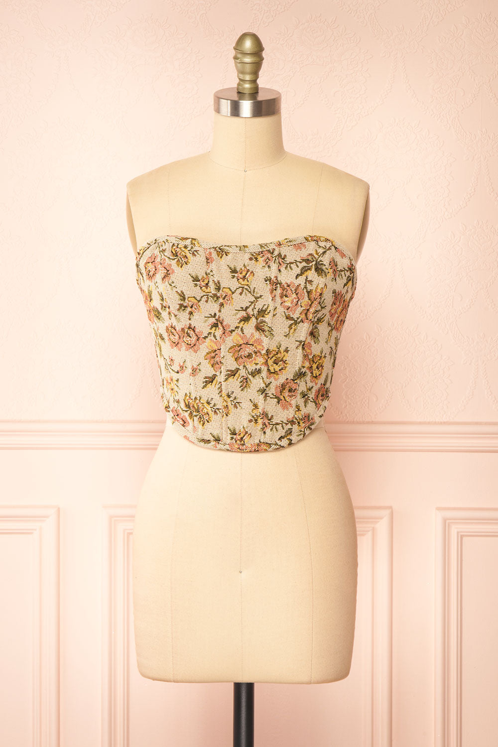 Sophee Jacquard Bustier Corset Top | Boutique 1861