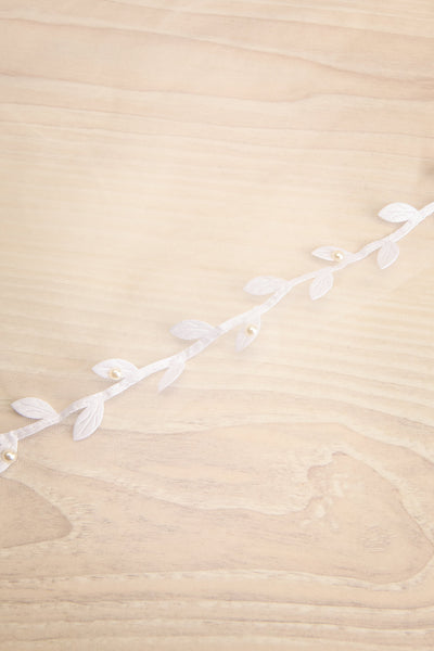 Tullia White Mesh Wedding Veil w/ Lace & Pearls | Boudoir 1861