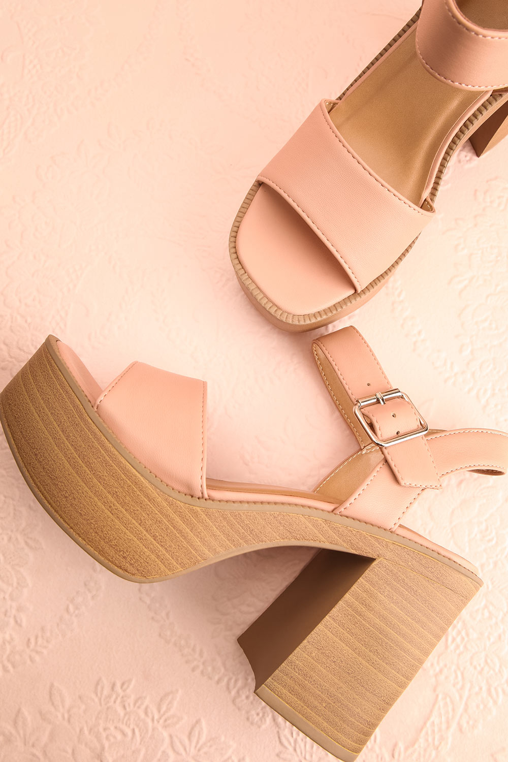 Turbo Beige Heeled Wooden Platform Sandals | Boutique 1861