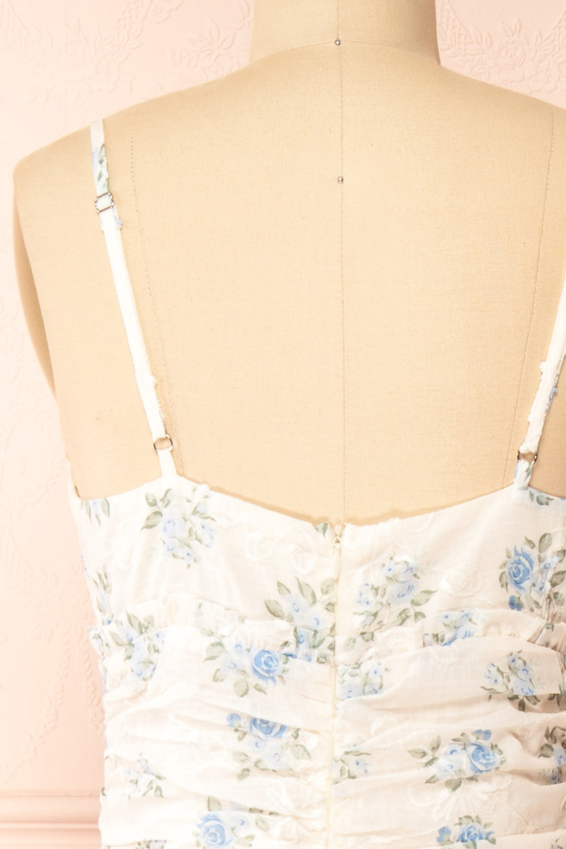 Ursula Long White Dress w/ Vintage Floral Motif | Boutique 1861
