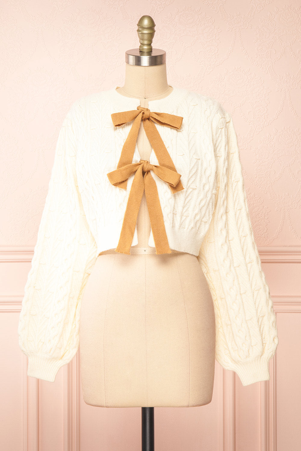 Xantara Cream Cropped Cardigan w/ Bows | Boutique 1861