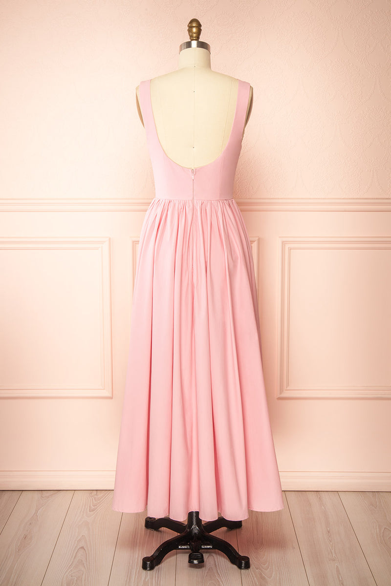 Yuma Pink Maxi Dress w/ Scooped Back | Boutique 1861