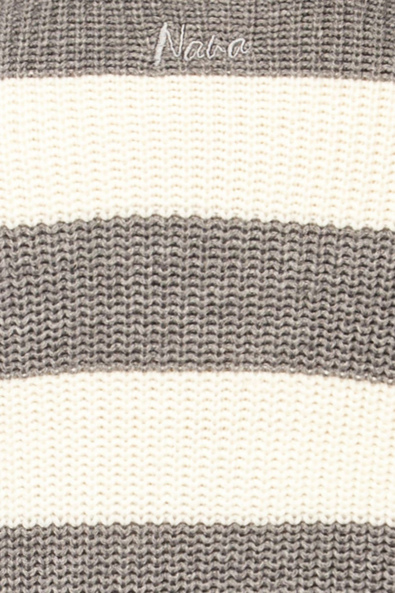 Zario Grey Stripped Oversized Knit Sweater | La petite garçonne