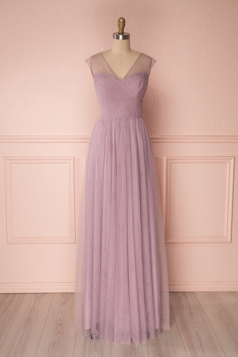 Adifa Lilac Tulle Sleeveless A-Line Gown | Boudoir 1861