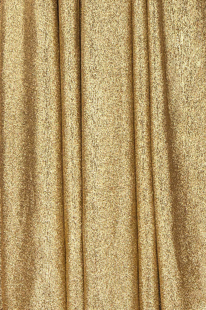 Anywa Or Gold Glitter Dress w/ Plunging Neckline | Boutique 1861