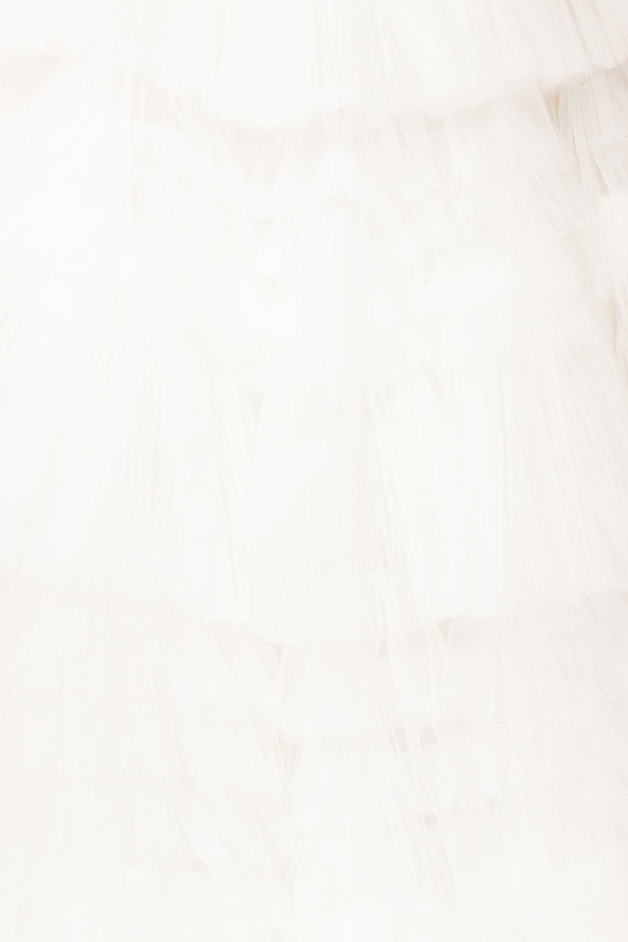 Aristee White Bustier Layered Tulle Maxi Dress | Boudoir 1861