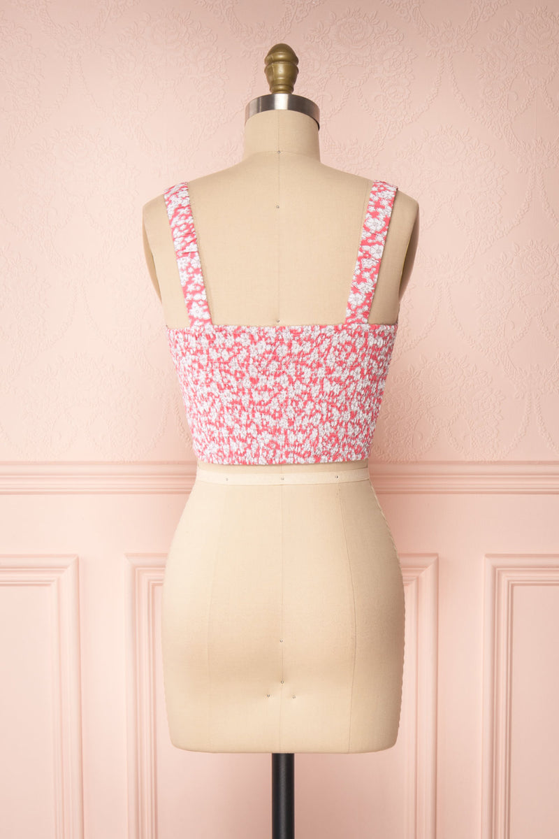 Bahuli Pink & White Floral Crop Top | Boutique 1861