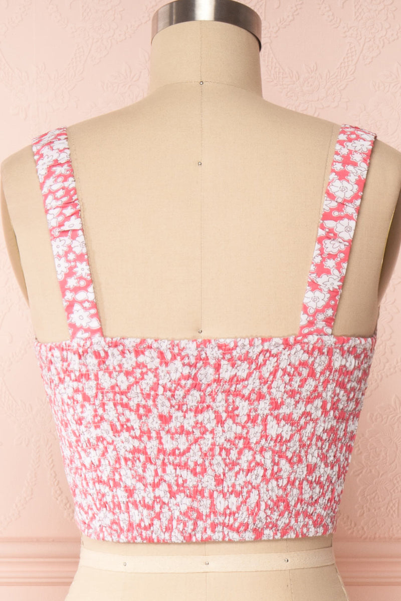 Bahuli Pink & White Floral Crop Top | Boutique 1861