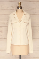 Balaura Cream Long Sleeved Chiffon Blouse | La Petite Garçonne