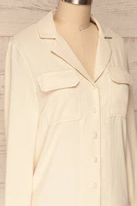 Balaura Cream Long Sleeved Chiffon Blouse | La Petite Garçonne