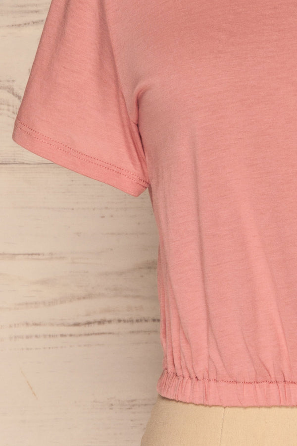 Buk Rose Pink Cropped T-Shirt w Elastic Waist | La Petite Garçonne