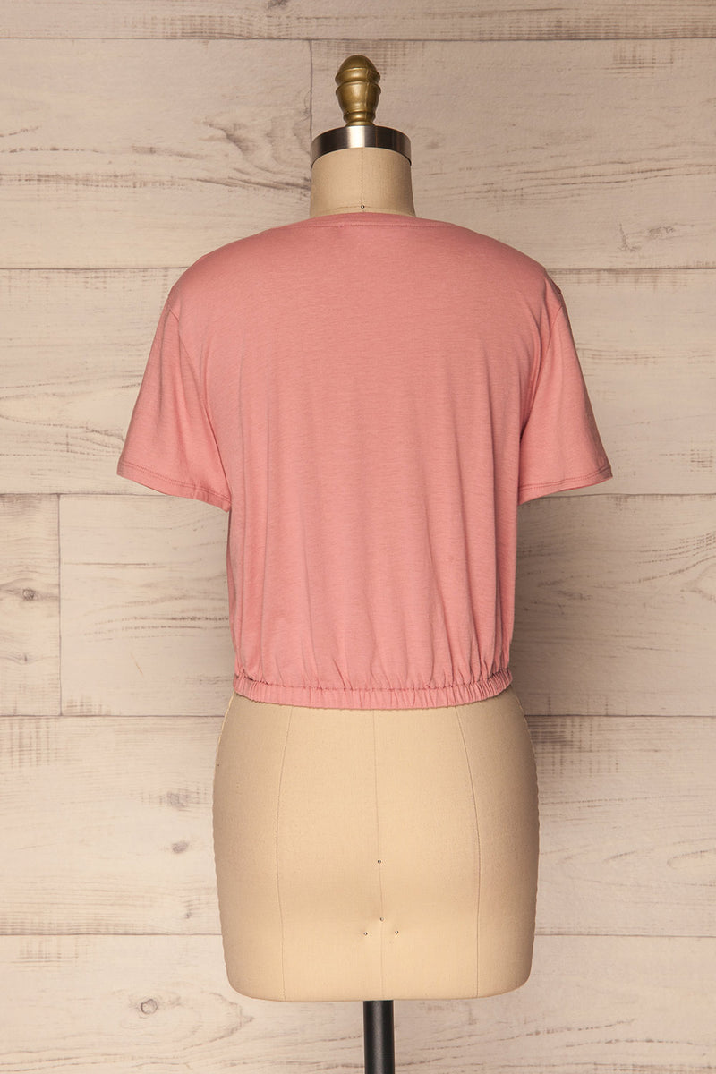 Buk Rose Pink Cropped T-Shirt w Elastic Waist | La Petite Garçonne