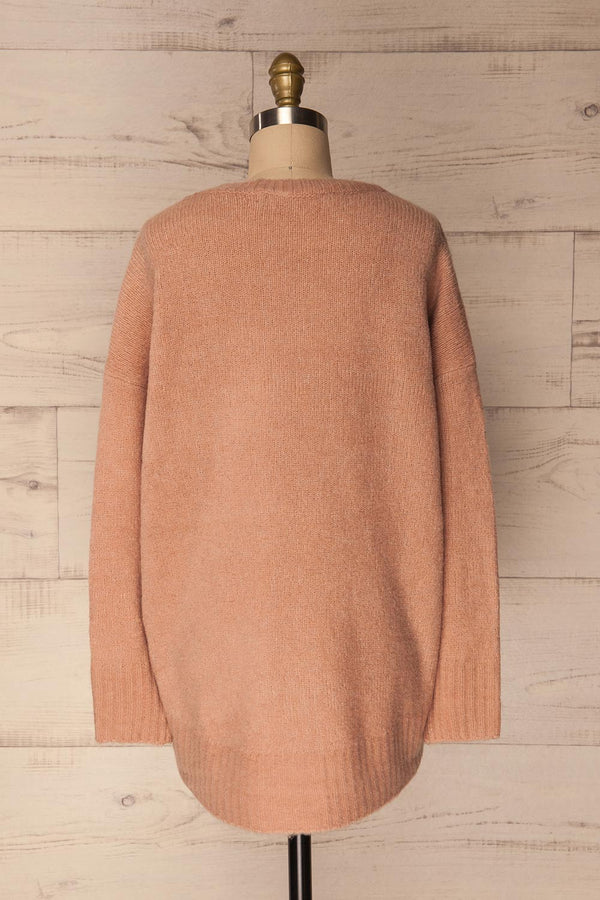 Calvao Dawn Dusty Pink Oversized Knit Sweater | La Petite Garçonne