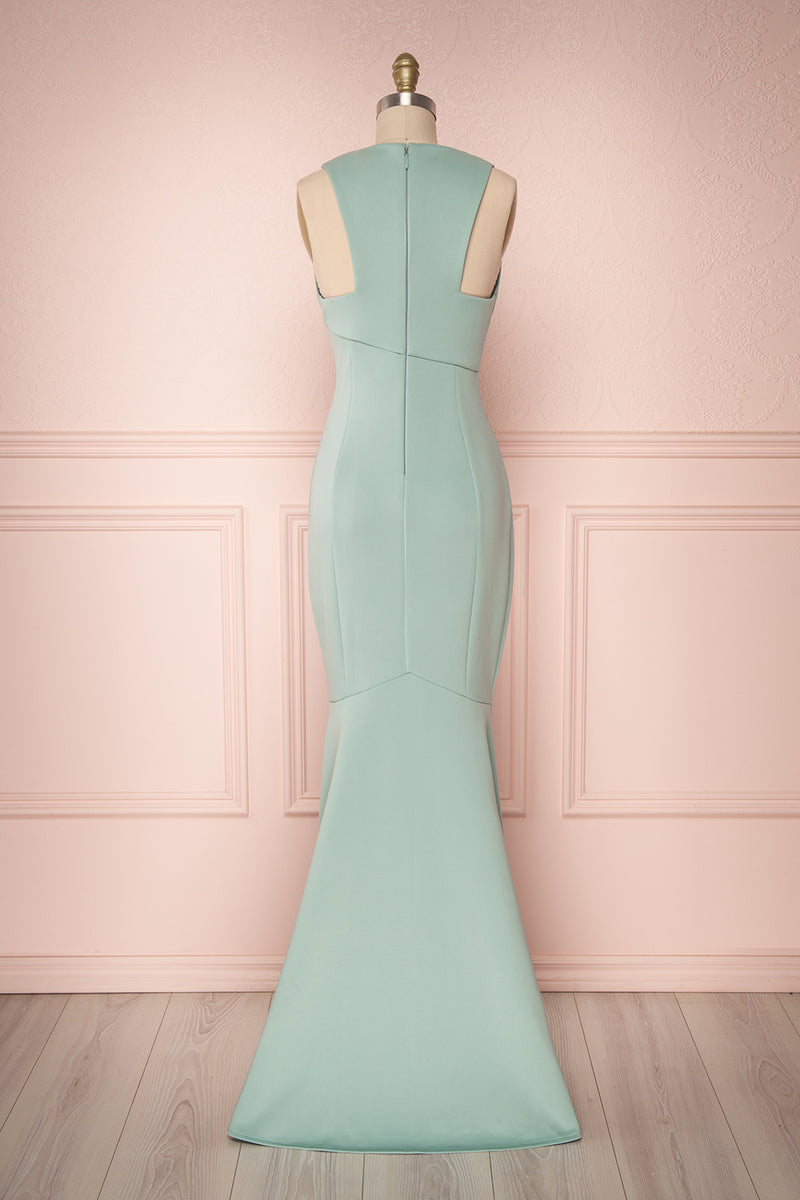 Camila Sage Plunging Neckline Mermaid Gown | Boudoir 1861