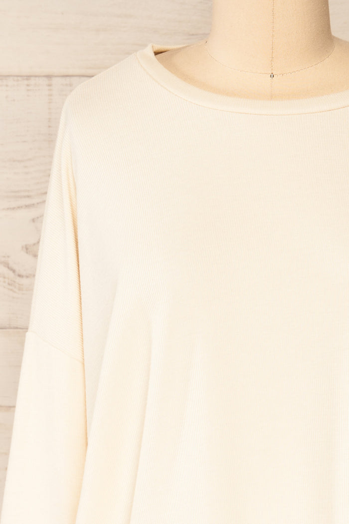 Coek Cream Sparkly Long Sleeve Top | La petite garçonne