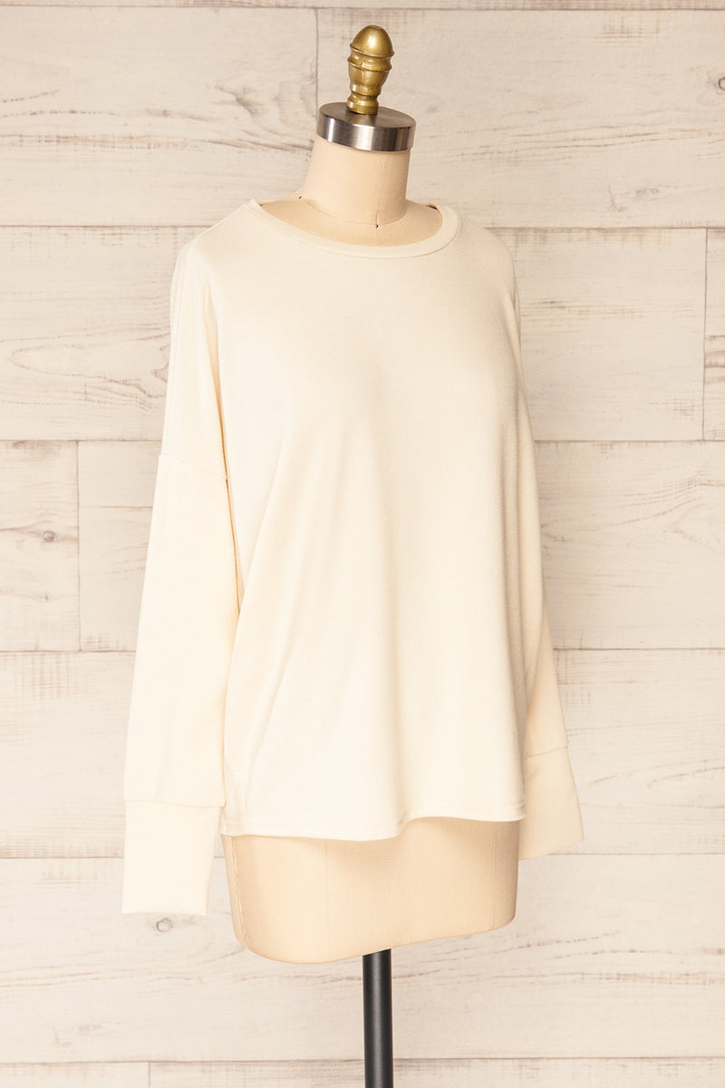 Coek Cream Sparkly Long Sleeve Top | La petite garçonne