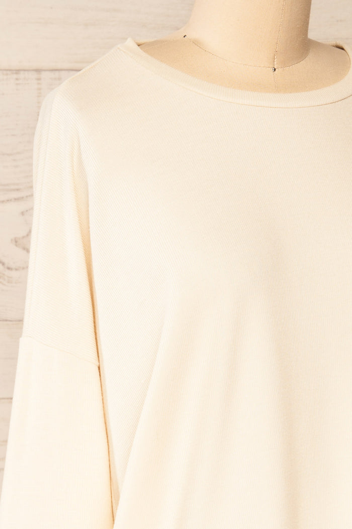 Coek Cream Sparkly Long Sleeve Top | La petite garçonne