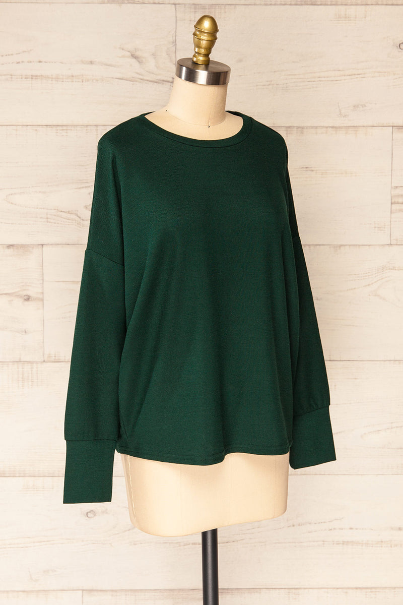Coek Dark Green Sparkly Long Sleeve Top | La petite garçonne