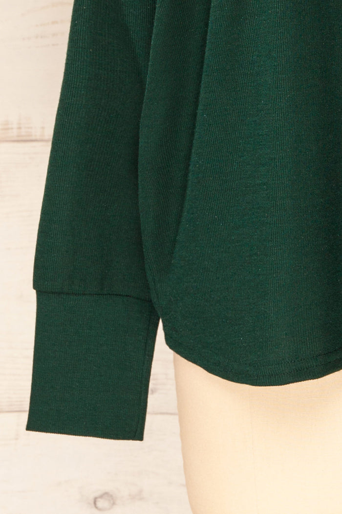 Coek Dark Green Sparkly Long Sleeve Top | La petite garçonne