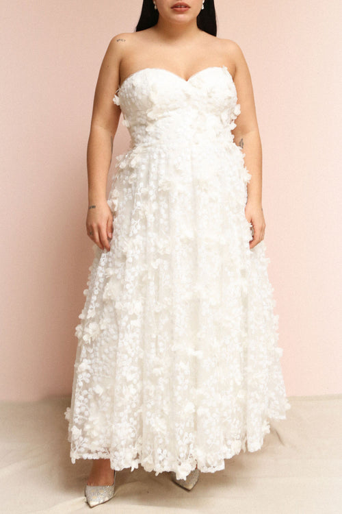 Emilola Floral Bustier Bridal Dress w/ Sequins | Boudoir 1861