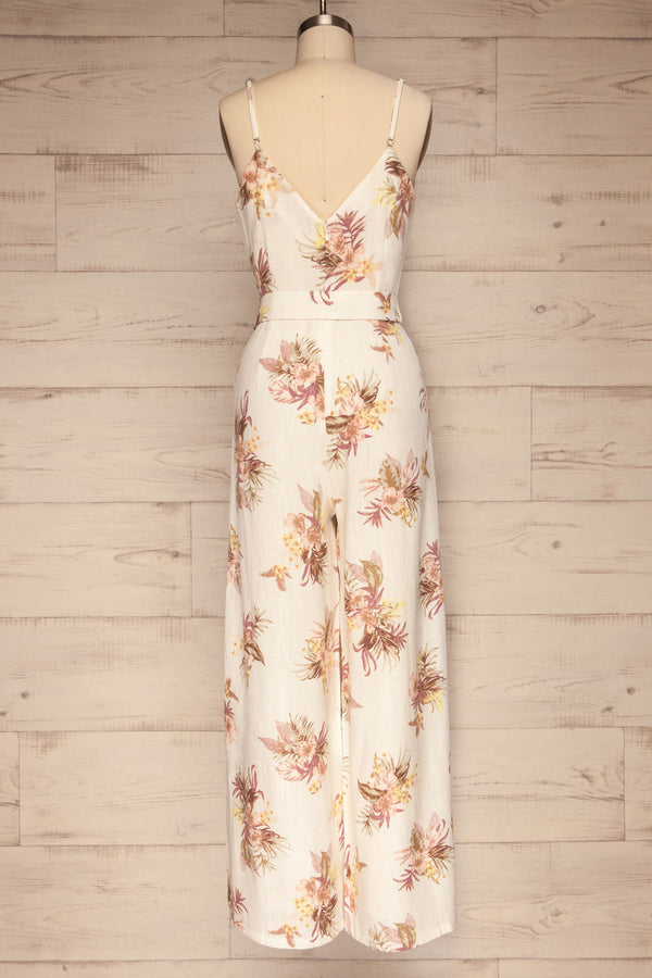 Jagienka White Floral Wide Leg Jumpsuit | La petite garçonne